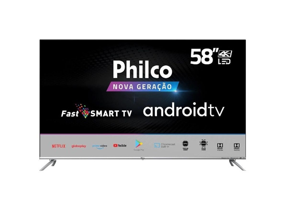 Smart Tv Philco 58 Polegadas Led 4k Ptv58g71agbls Prata Bivolt ...