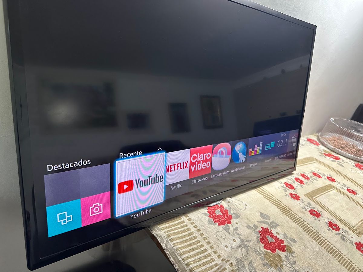 Smart Tv Samsung Un40f5500ag 40 Plegadas com Controle Original e Cabo ...