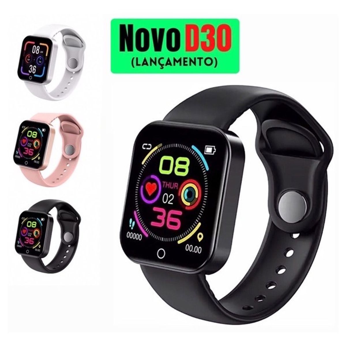 Smartwatch D30 Y78 Serie 7 Nova Versão do D20 Lançamento | Relógio ...