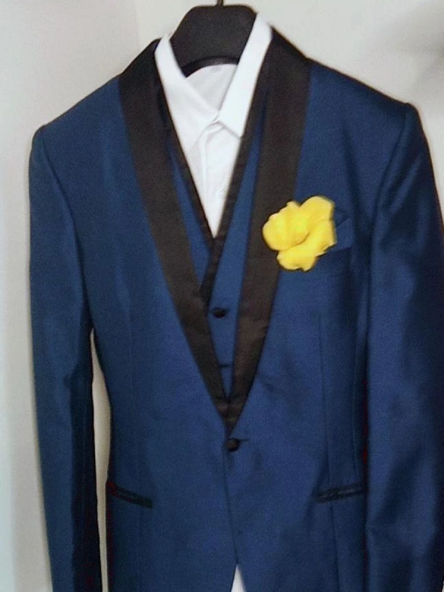 Smoking Azul Royal Cintilante | Blazer Masculino Usado 76064453 | enjoei