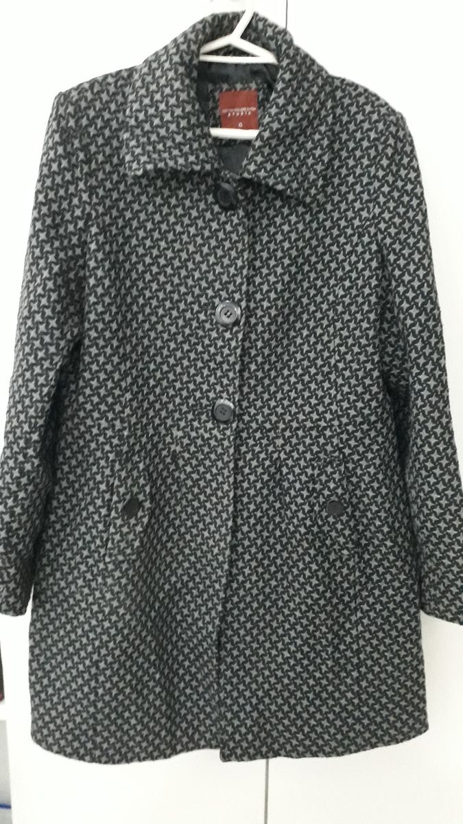 Sobretudo Preto de Lã | Blusa Feminina Cotton Colors Usado 85104909 ...