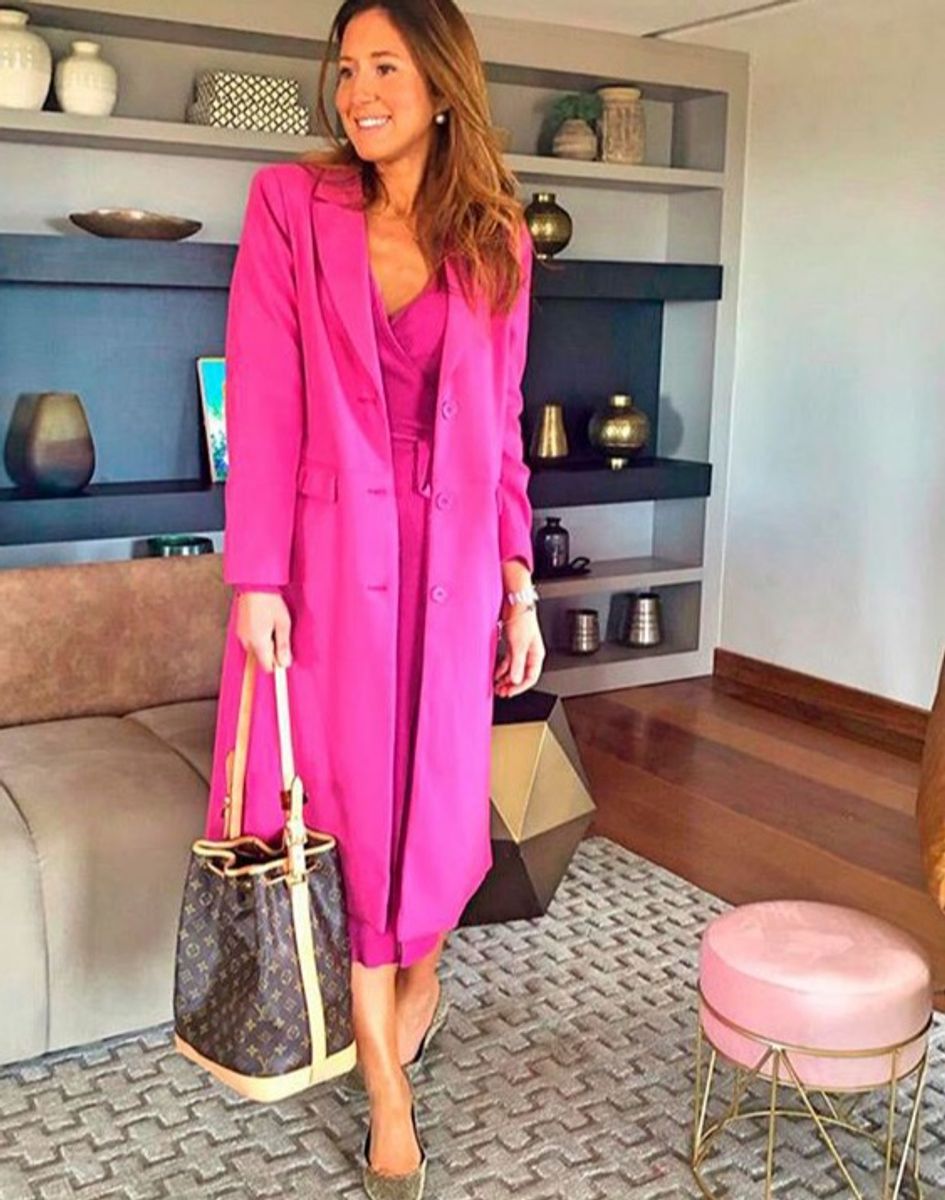 Sobretudo Rosa Midelo Blazer | Casaco Feminino Body Flirt Nunca Usado ...