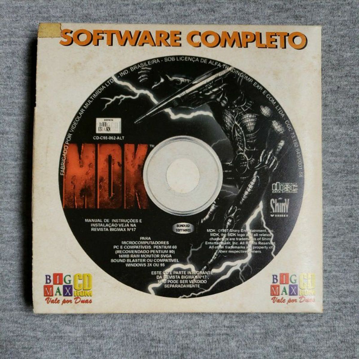 Software e Jogo Completo: Mdk e Big 17 - Pc | Jogo de Computador Cd Rom Usado 77334974 | enjoei