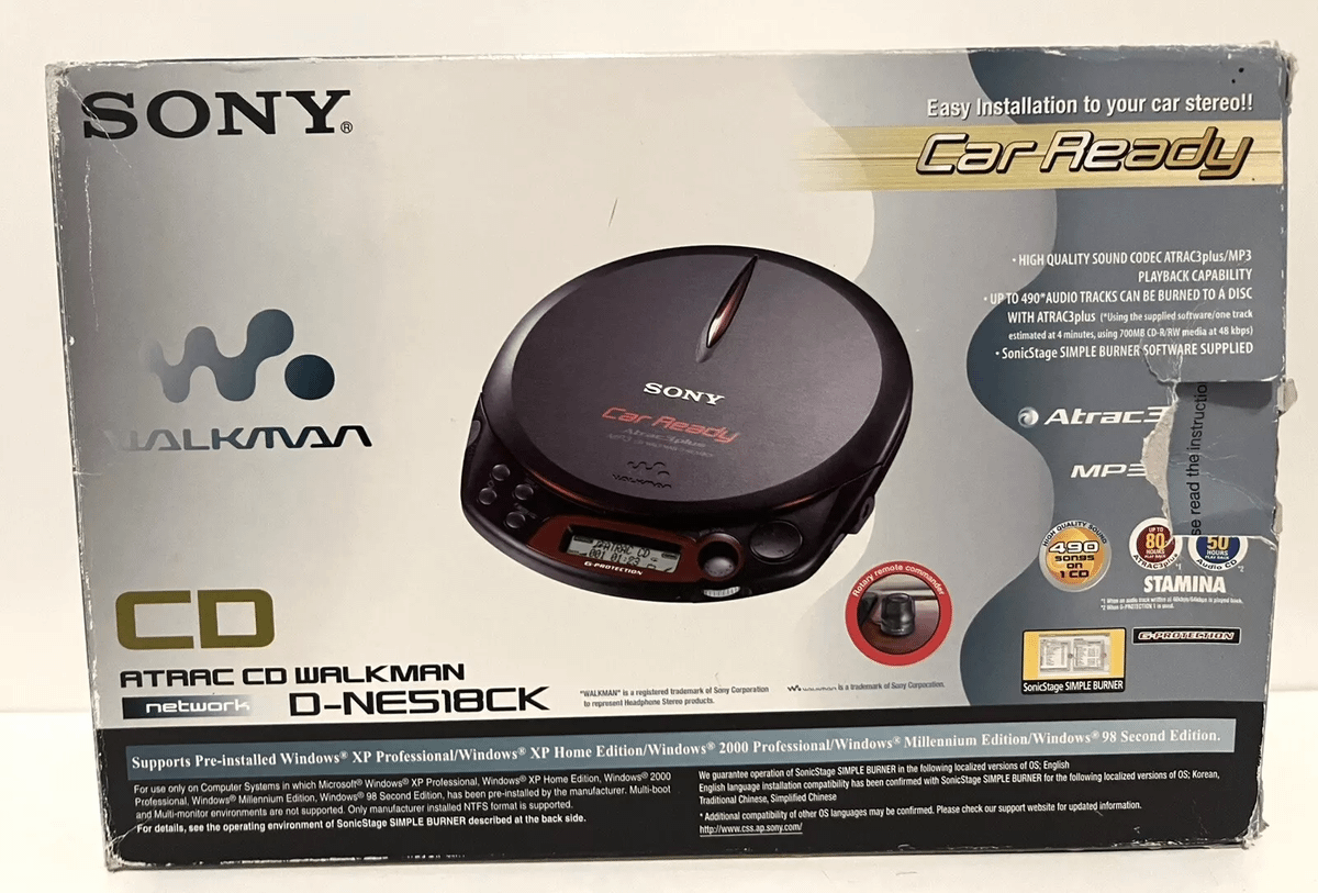 Sony Atrac3plus Mp3 Cd Walkman Player Discman Car Ready D-ne518ck ...