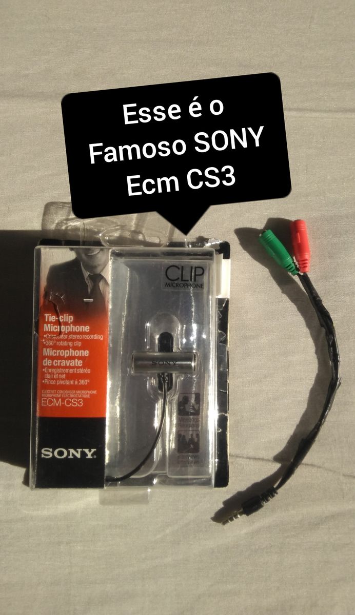 Sony Microfone Lapela Ecm Cs3 Omnidirecional Condensador 360 Graus ...