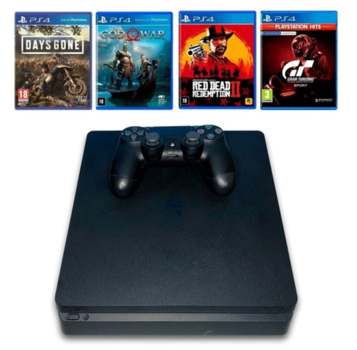 Sony Playstation 4 Slim 1tb + 4 Jogos Mídia Fisica | Console de Videogame Sony Usado 79624448 ...