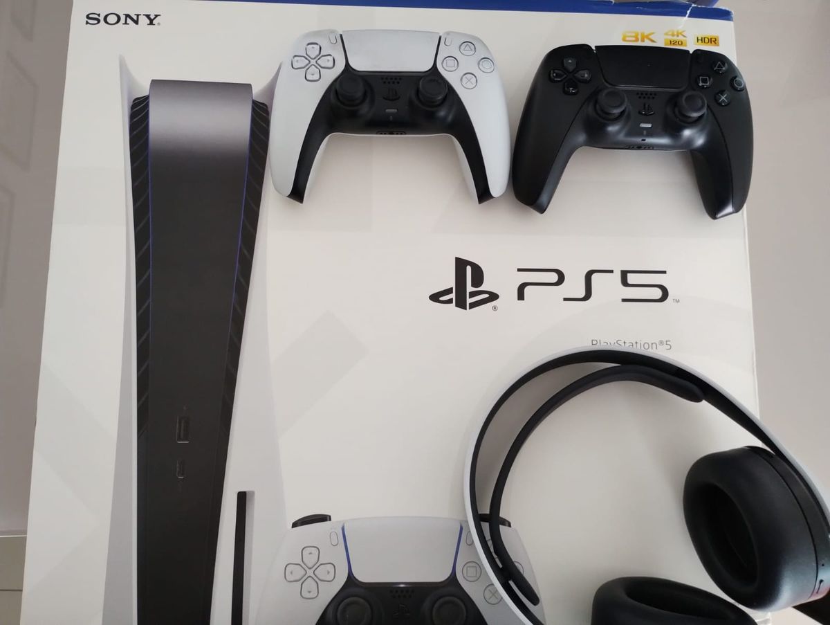 Sony Playstation 5 com 2 Controles, Headset Pulse 3d e 13 Jogos ...