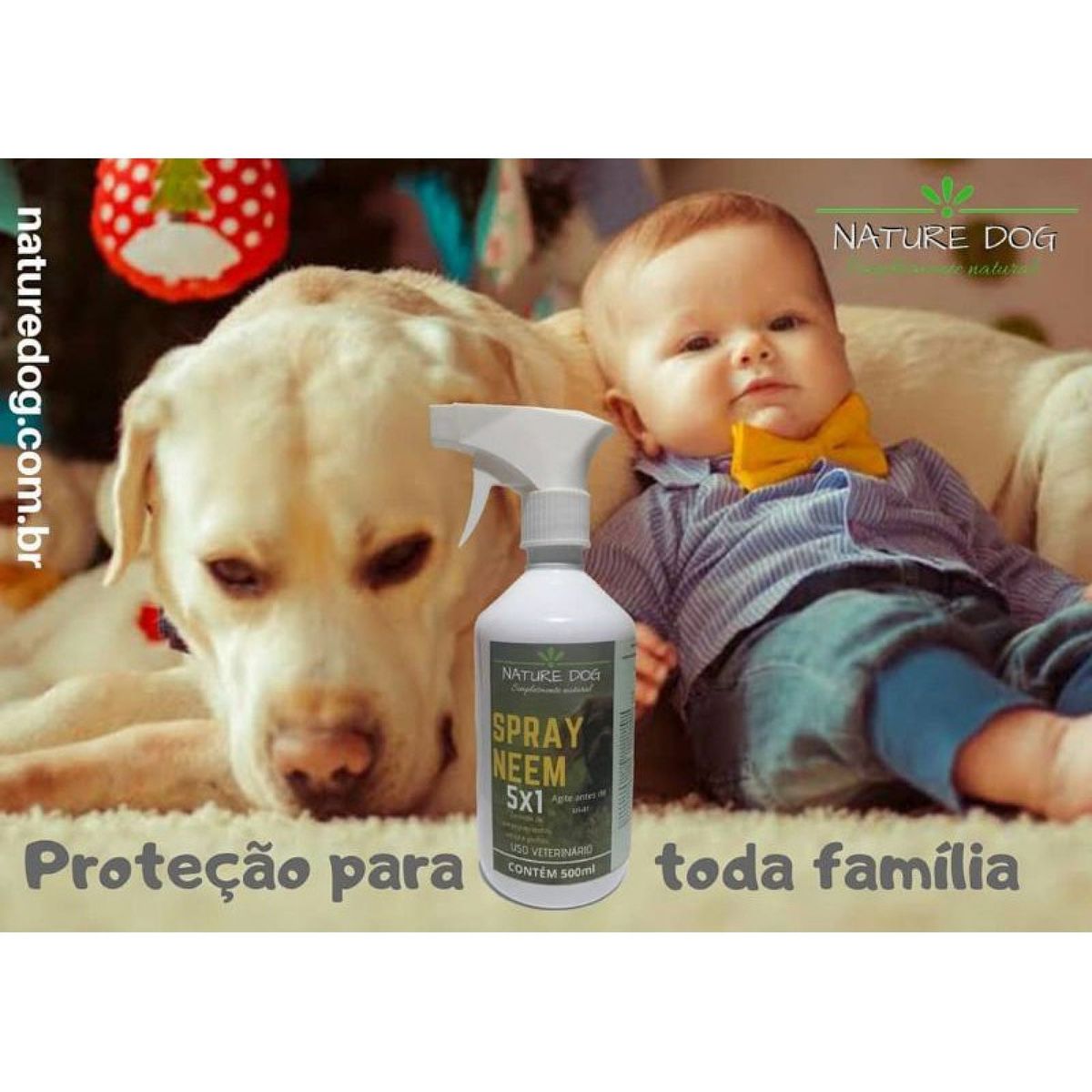 Spray de Neem Nature Dog 500ml, Anti Pulgas, Carrapatos, Sarna e ...