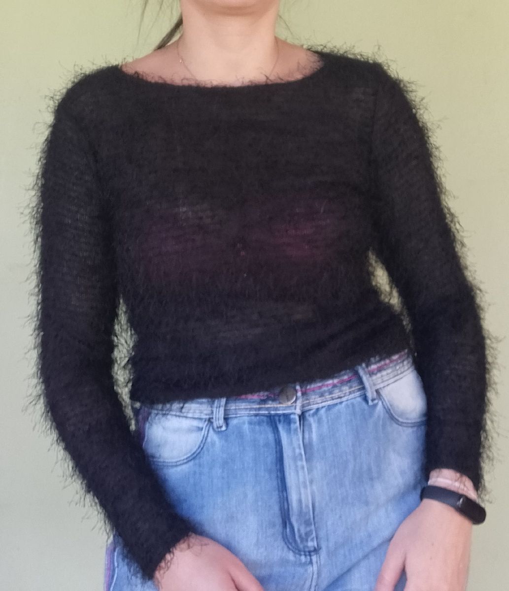 Suéter de Tricôt Pelos | Casaco Feminino Blusa Pelinho Usado 73139246 ...