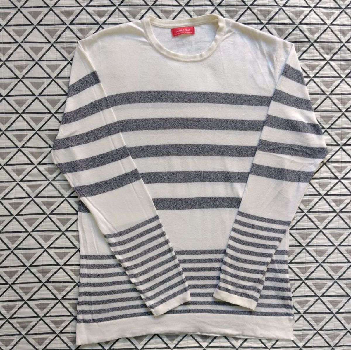 Suéter Masculino Branco e Cinza Zara | Casaco Masculino Zara Usado ...