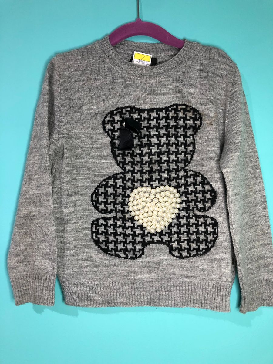 Suéter Ursinho Cinza | Roupa Infantil para Menina Blessed Usado ...