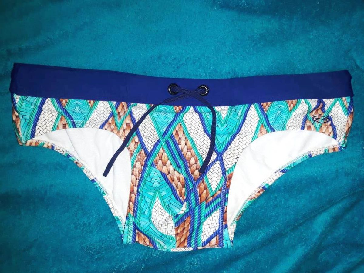 Sunga Blue Man Azul Estampada | Moda Praia Masculina Blue Man Usado ...