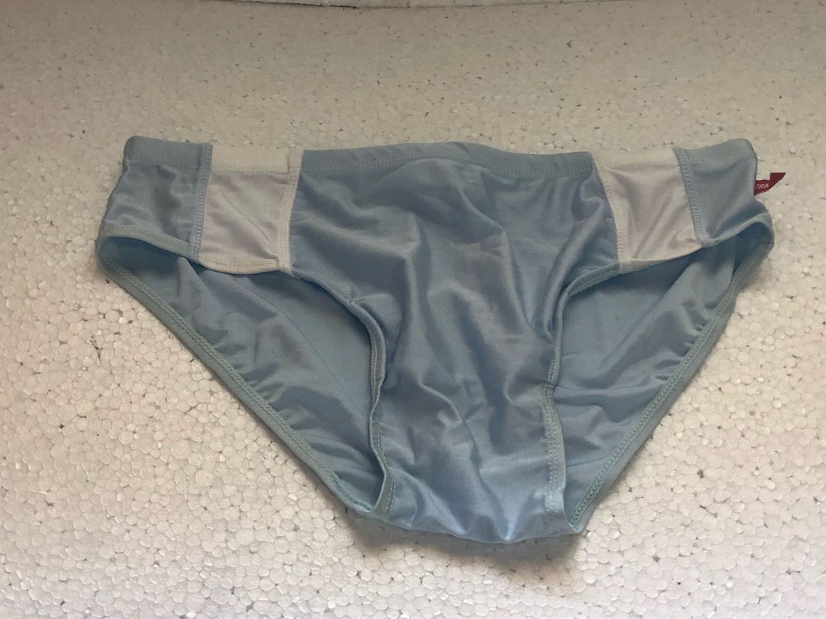 Sunga Retrô Cavada Azul Piscina e Branca Tamanho G | Moda Praia ...