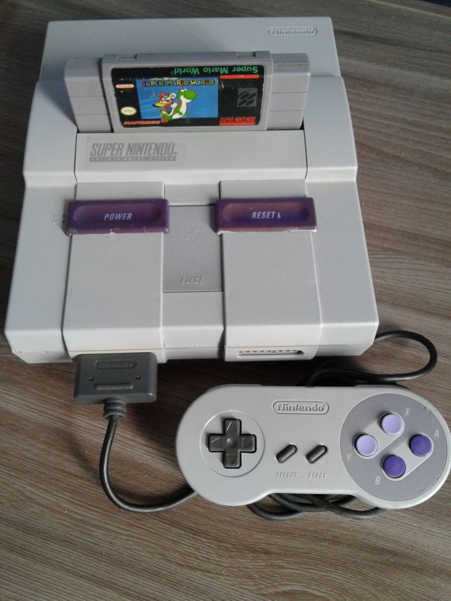 Super Nintendo + Mario World Original Salvando | Console de Videogame ...