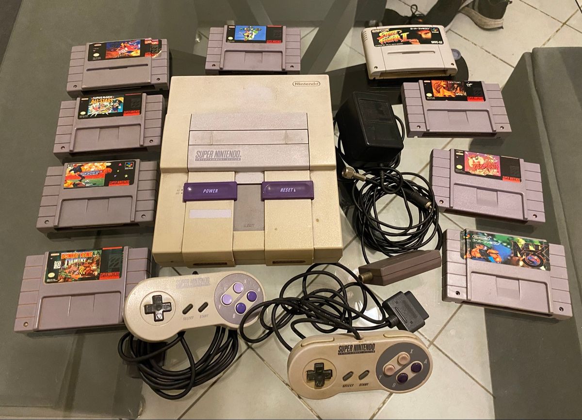 Super Nintendo Original Americano + 9 Jogos - Leia Antes de Comprar ...
