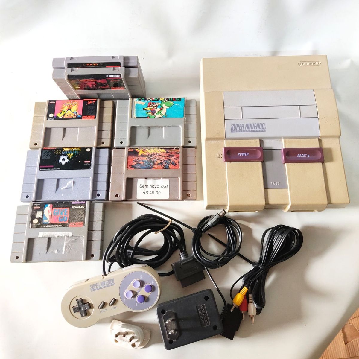 Super Nintendo Original Antigo Completo com Cartucho Mario e Mais ...