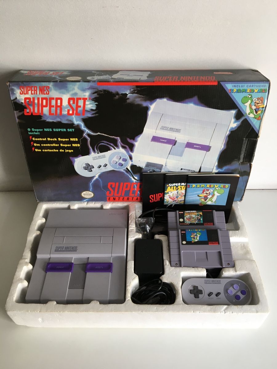 Super Nintendo - Super Set Completo | Console de Videogame Nintendo ...