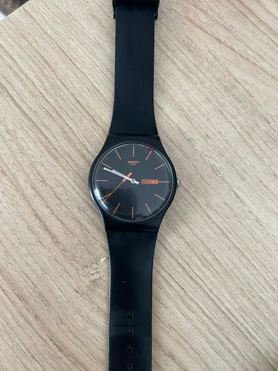 Swatch Rebel Iu29 Black Swiss Quartz Eta | Relógio Masculino Swatch ...
