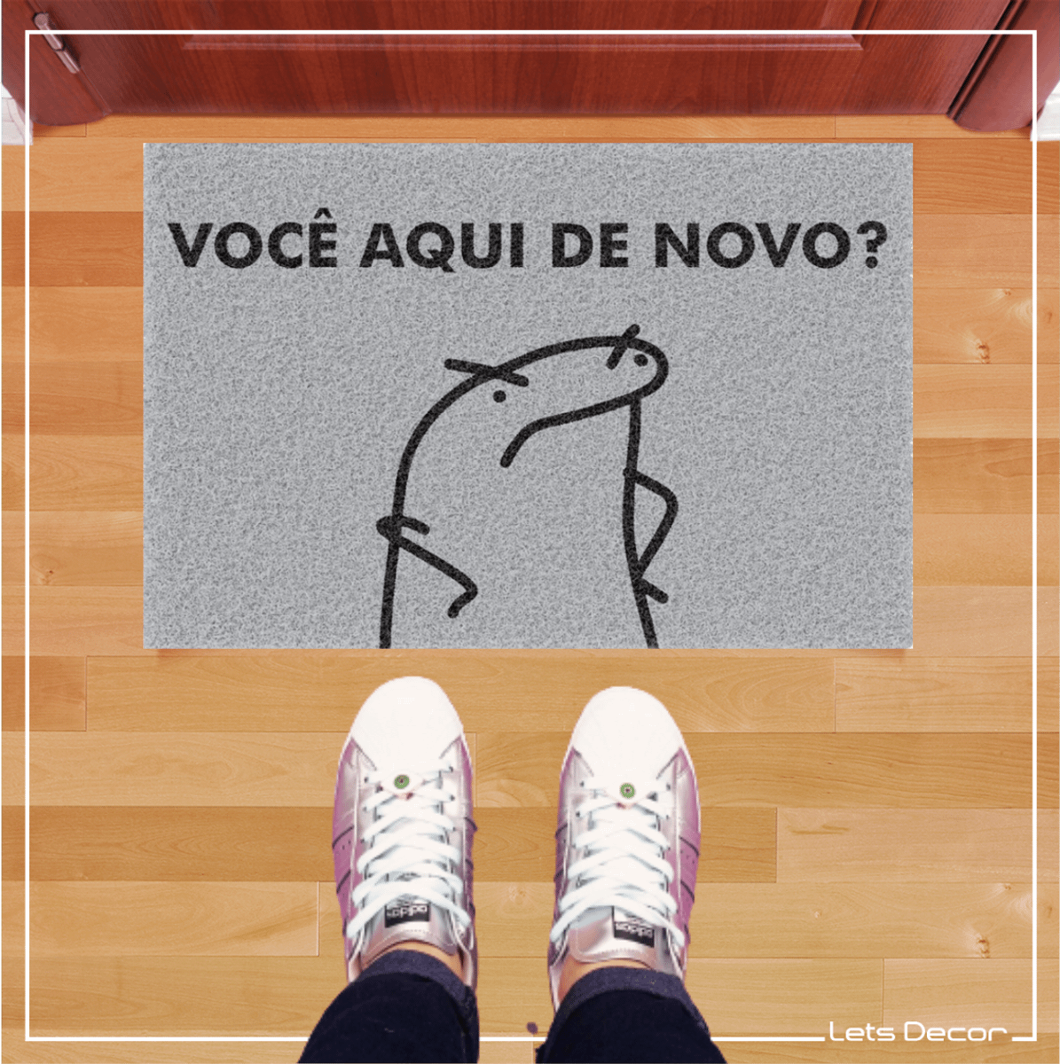 Tapete Capacho de Porta Flork Você Aqui de Novo? | Item de Decoração ... Tapete Capacho de Porta Flork Você Aqui de Novo? | Item de Decoração ...