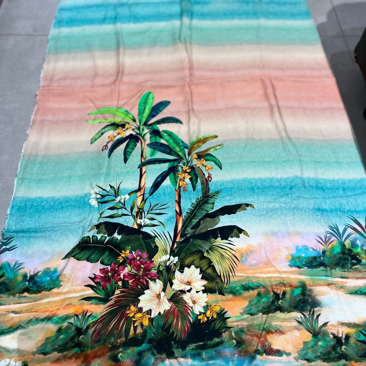 Tecido Farm Coqueiros Na Praia | Produto Feminino Farm Nunca Usado ...