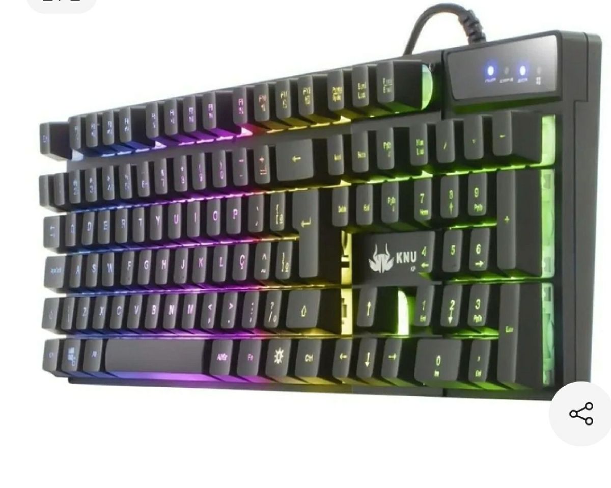Teclado Gamer Knup Kp-2050 Qwerty Português Brasil Cor Preto com Luz ...