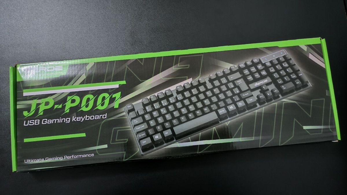 Teclado Gaming Verde(jp-p001) Design Ergonômico Abnt2 Teclas ...