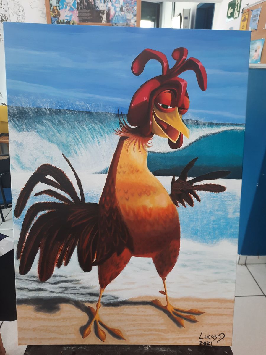 Tela Pintura a Mão " João Frango" | Item de Decoração Nunca Usado ...