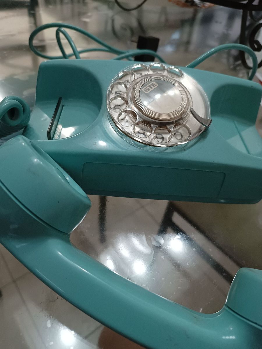 Telefone Antigo Verde Água de 1981 em Funcionamento | Telefone Fixo Gte ...
