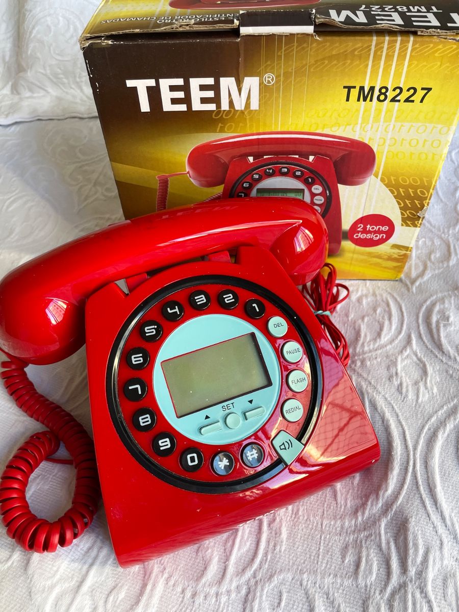 Telefone Fixo Retrô Vintage com Identificador de Chamadas | Telefone ...