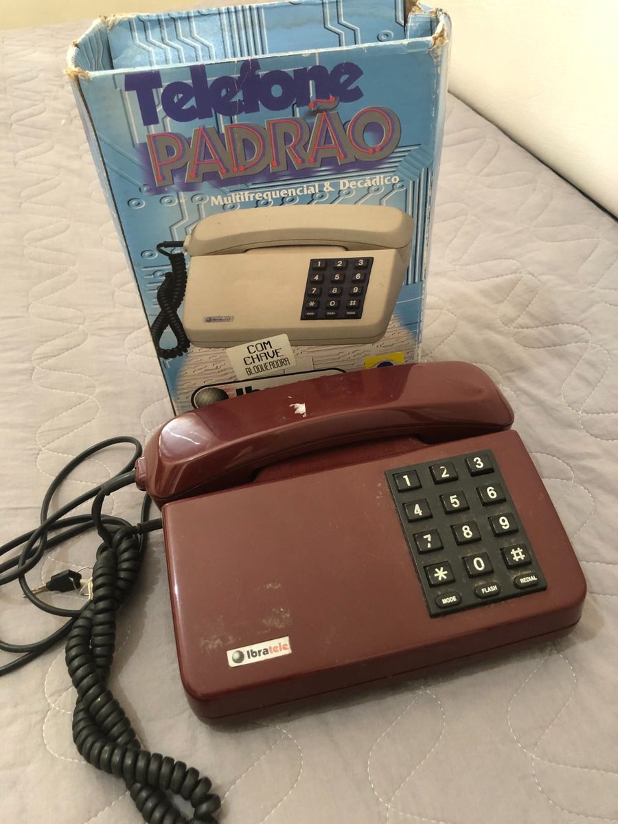 Telefone Fixo Vinho com Teclado e Chave de Bloqueio | Telefone Fixo ...