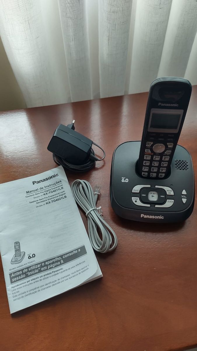 Telefone sem Fio Panasonic Kx-tg4021lb | Telefone Fixo Panasonic Usado 72146788 | enjoei