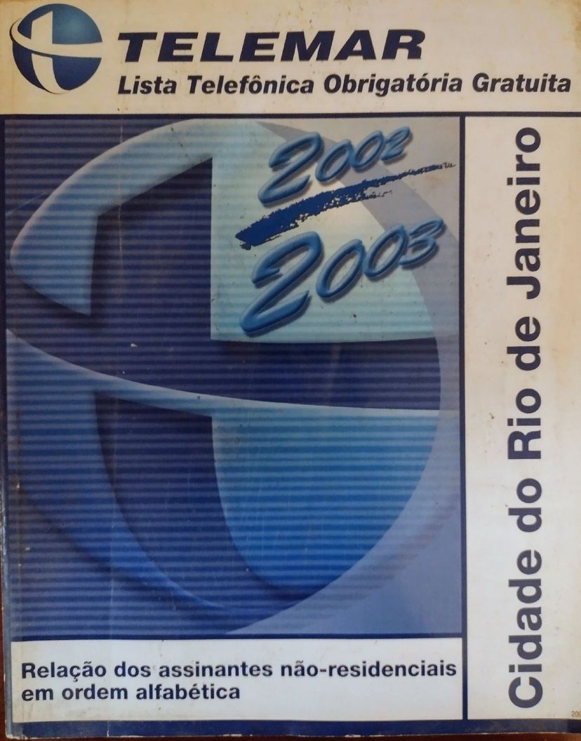 Telemar Lista Telefônica Antiga 2002 / 2003 Não Residencial Cidade do ...