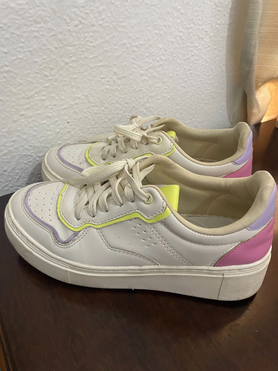 Tênis Ace Bege Colorido com Cores Pastéis | Tênis Feminino Ace Usado ...