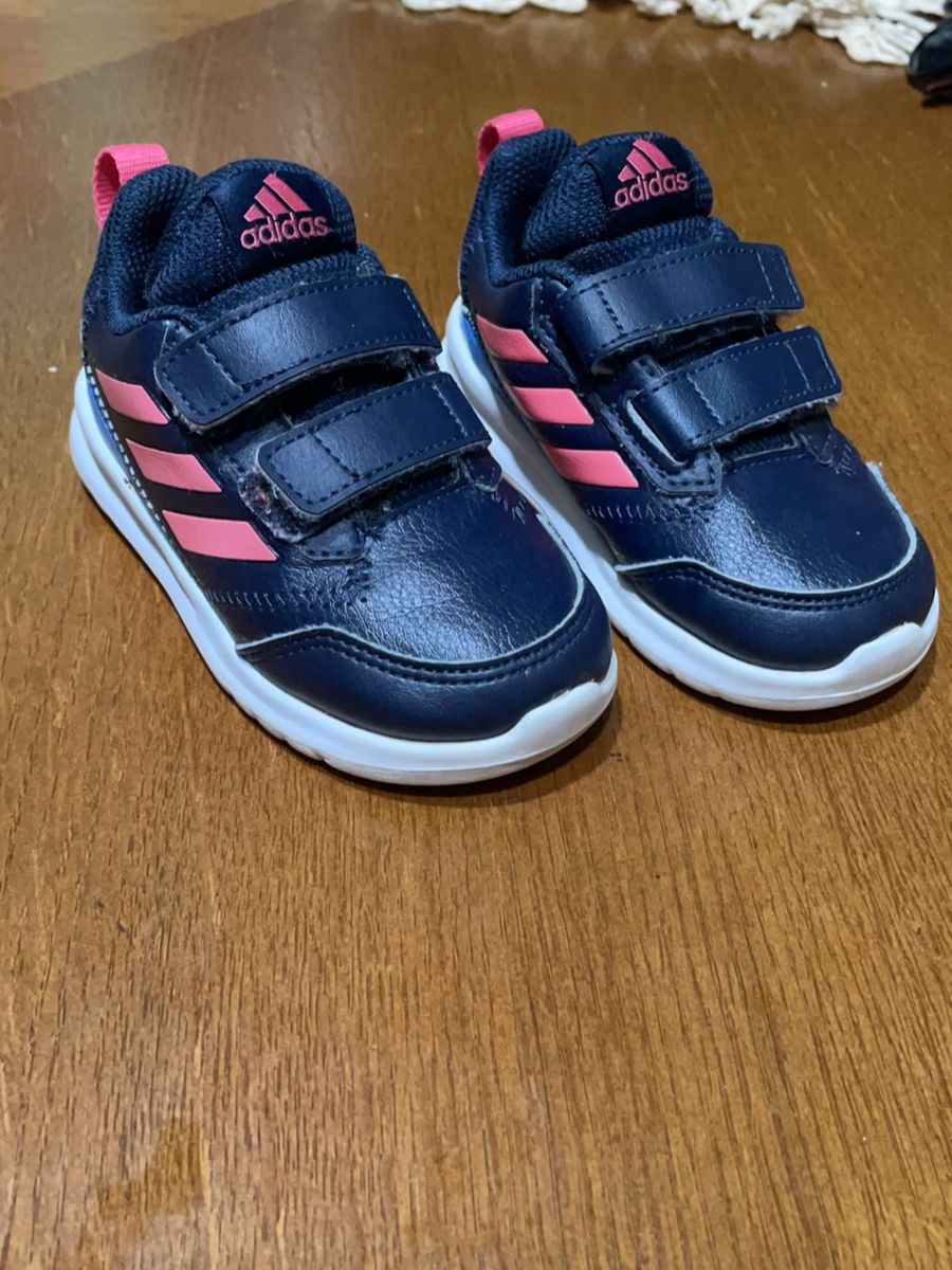 Tênis Adidas Azul com Rosa | Calçado Infantil para Meninas Adidas Usado ...
