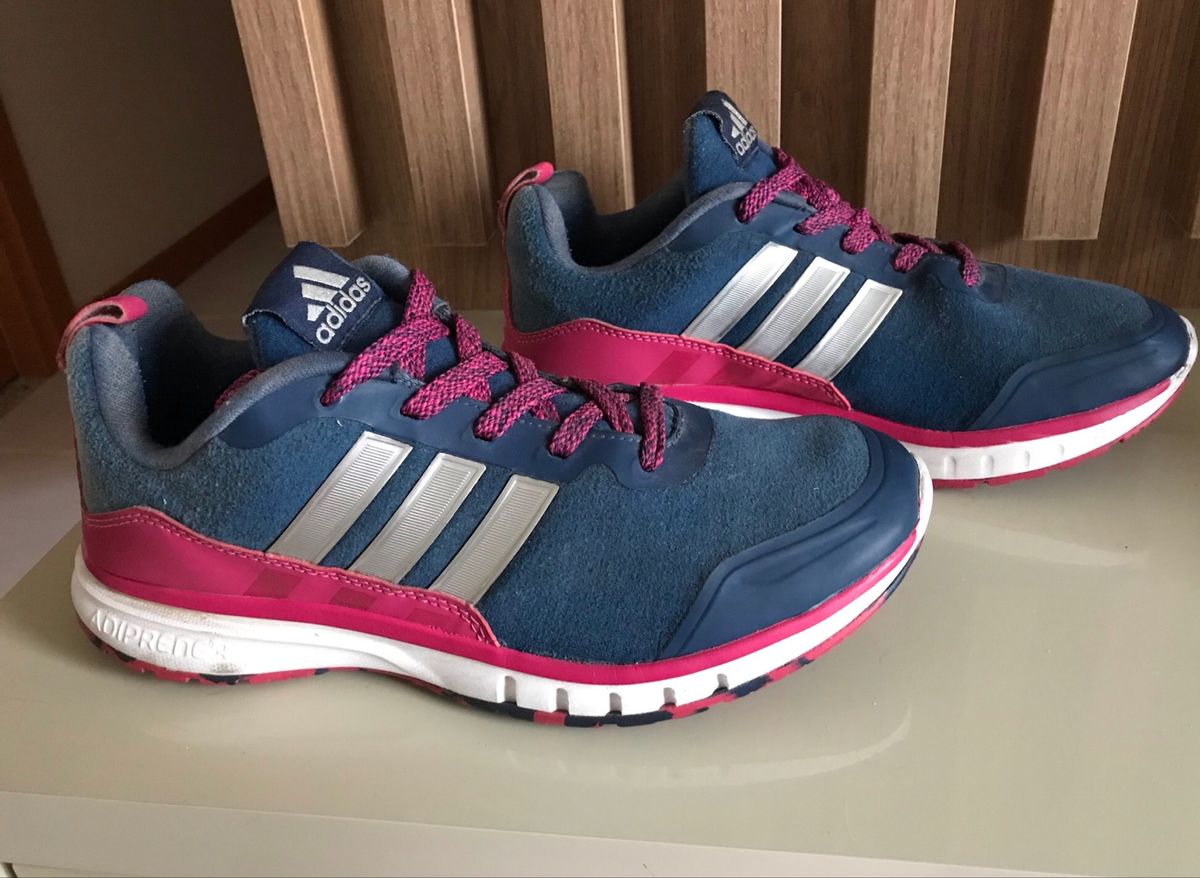 Tênis Adidas Azul e Rosa | Tênis Feminino Adidas Usado 60686750 | enjoei