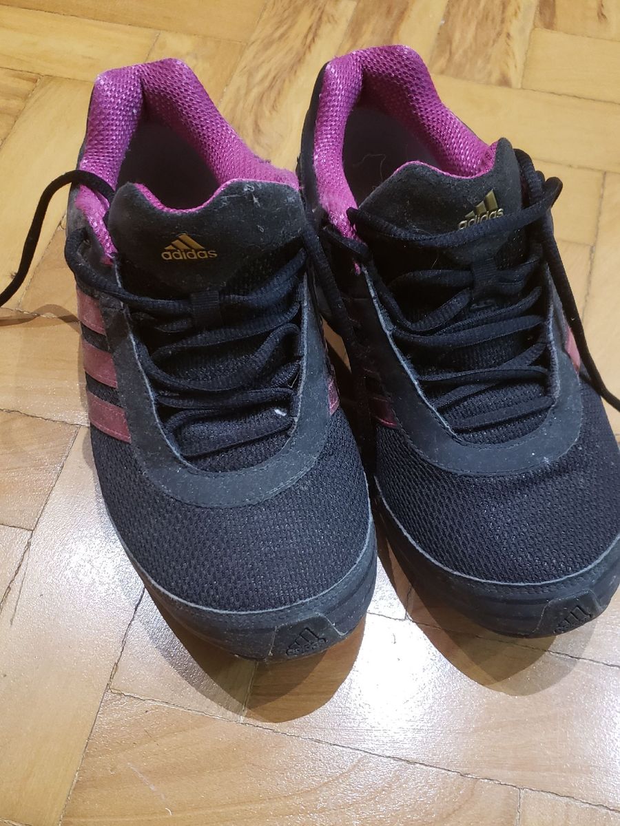 Tenis Adidas Revolution Preto com Rosa | Tênis Feminino Adidas Usado ...