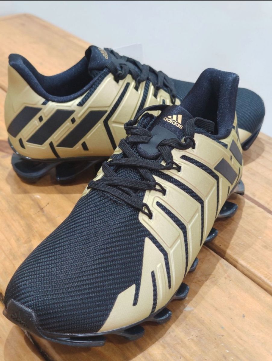 Tênis Adidas Springblade Pro Preto e Dourado | Tênis Masculino Adidas ...