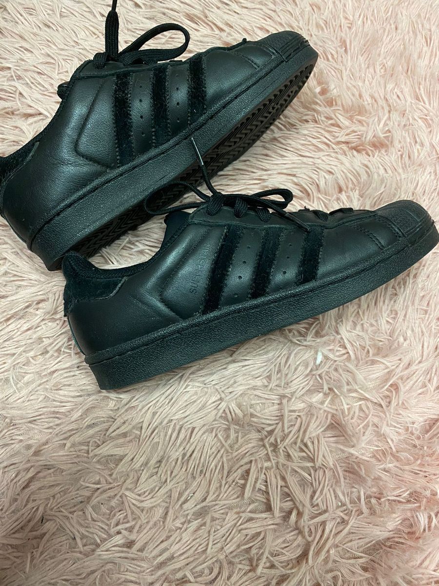 Tênis Adidas Superstar Preto com Veludo | Tênis Feminino Adidas Usado ...