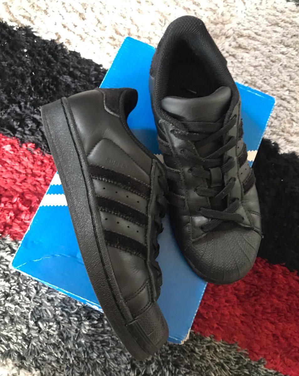 Tênis Adidas Superstar Preto Veludo 34 | Tênis Feminino Adidas Usado ...
