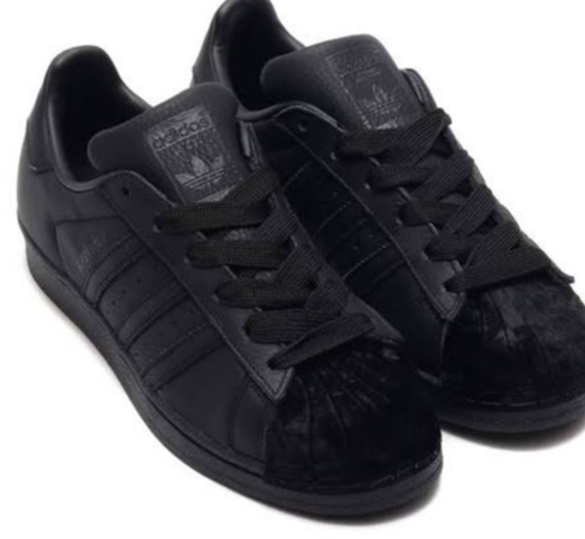 Tênis Adidas Superstar Preto Veludo | Tênis Feminino Adidas Usado ...