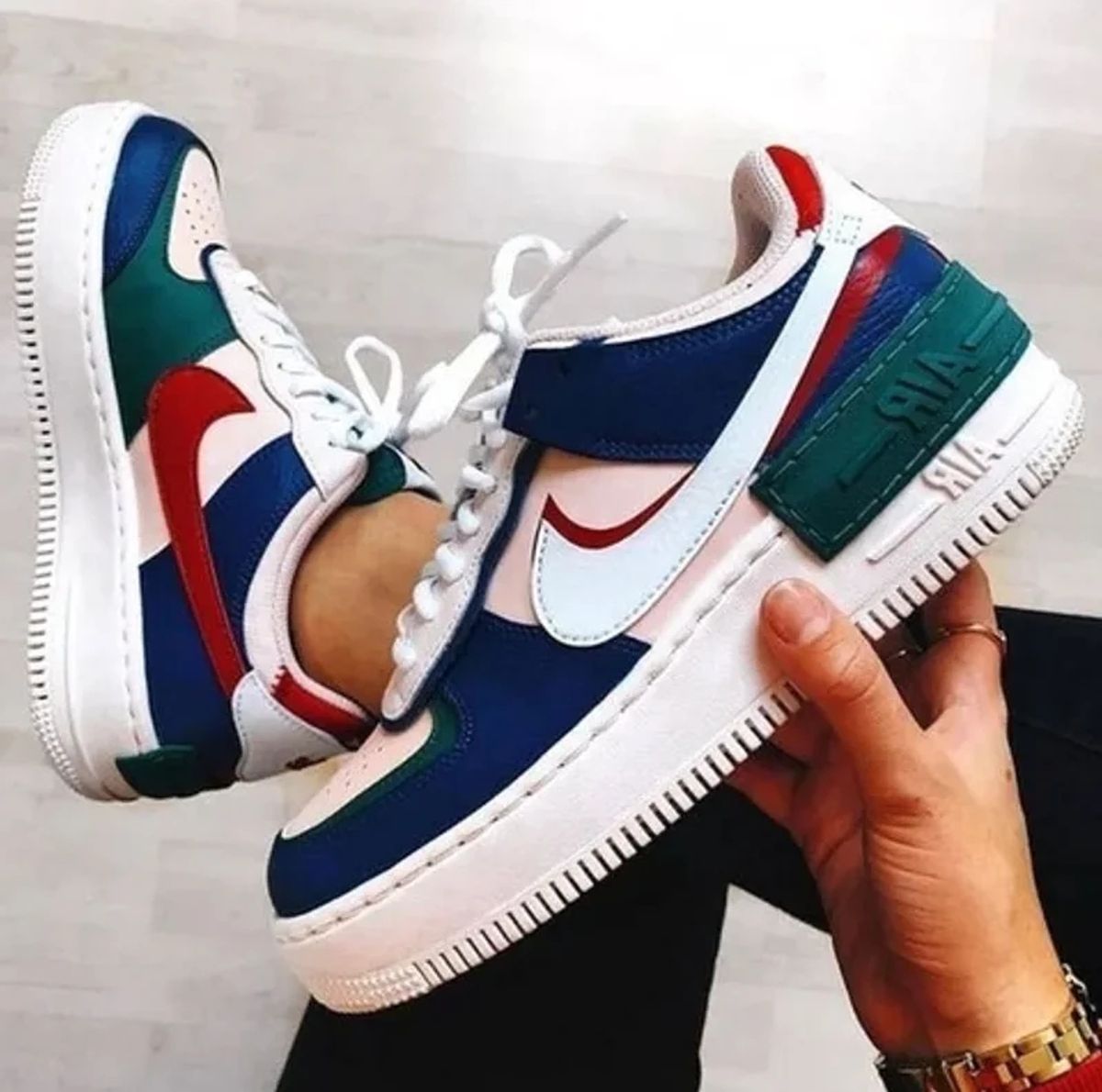 Tenis Air Force 1 Shadow - Bege/azul | Tênis Feminino Nunca Usado ...