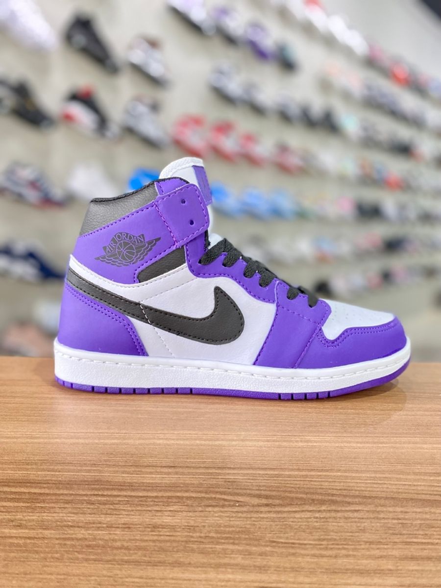 Tênis Air Jordan 1 Branco e Roxo , Número : 38 | Tênis Feminino Shoes ...