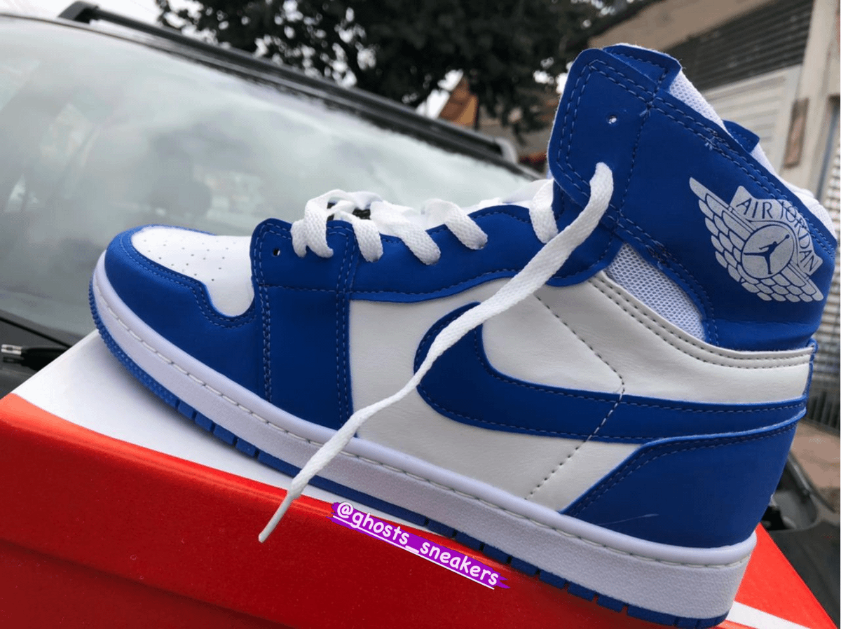 Tênis Air Jordan Azul e Branco | Tênis Masculino Nunca Usado 56131182 ...