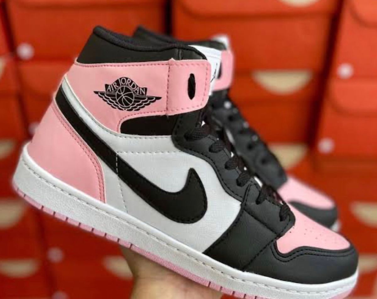 Tênis Air Jordan Rosa/preto Adulto | Tênis Feminino Nunca Usado ...