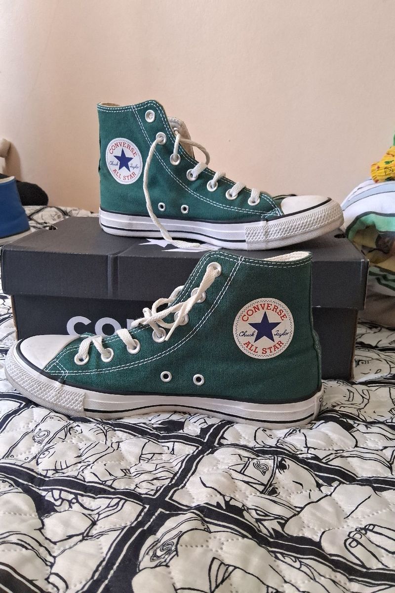 Tênis All Star Botinha Verde Tamanho 37 Seminovo | Tênis Masculino ...