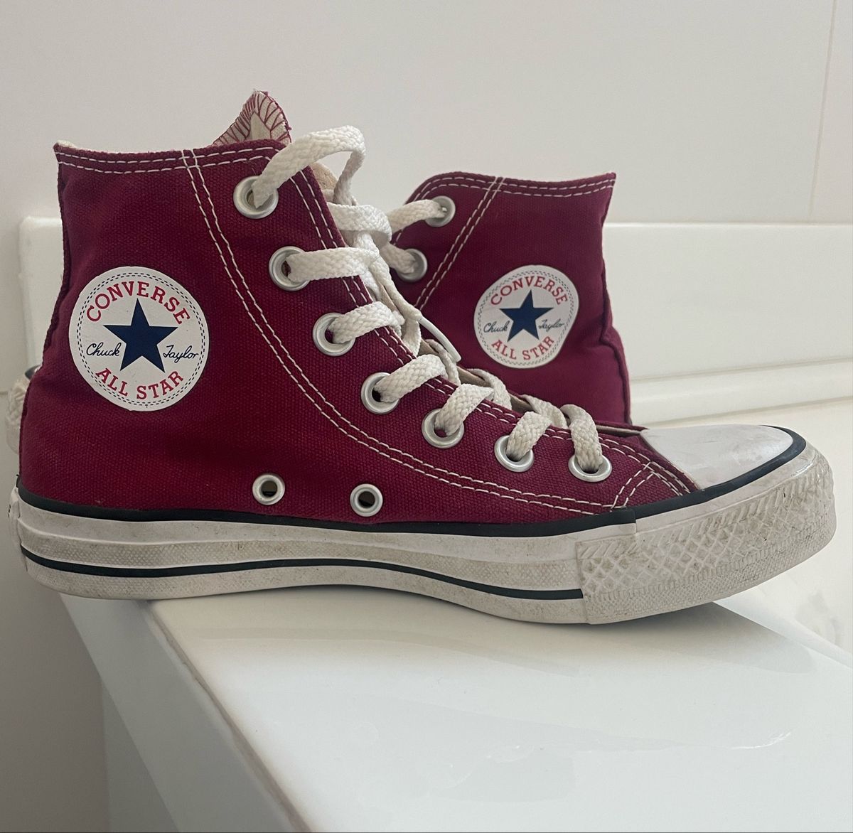 Tênis All Star Cano Alto Vinho | Tênis Feminino All Star Usado 86226030 ...