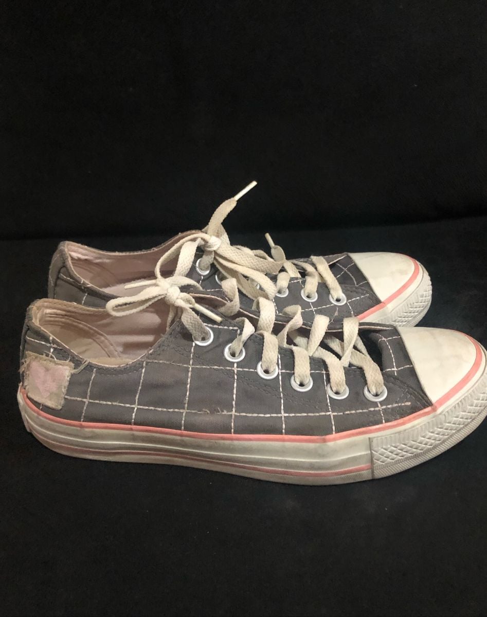 Tênis All Star Converse Cinza com Detalhes Rosa | Tênis Feminino All ...