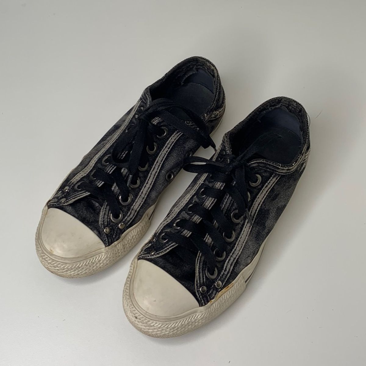 Tênis All Star Converse Original em Lona Preta Estonada, Design ...