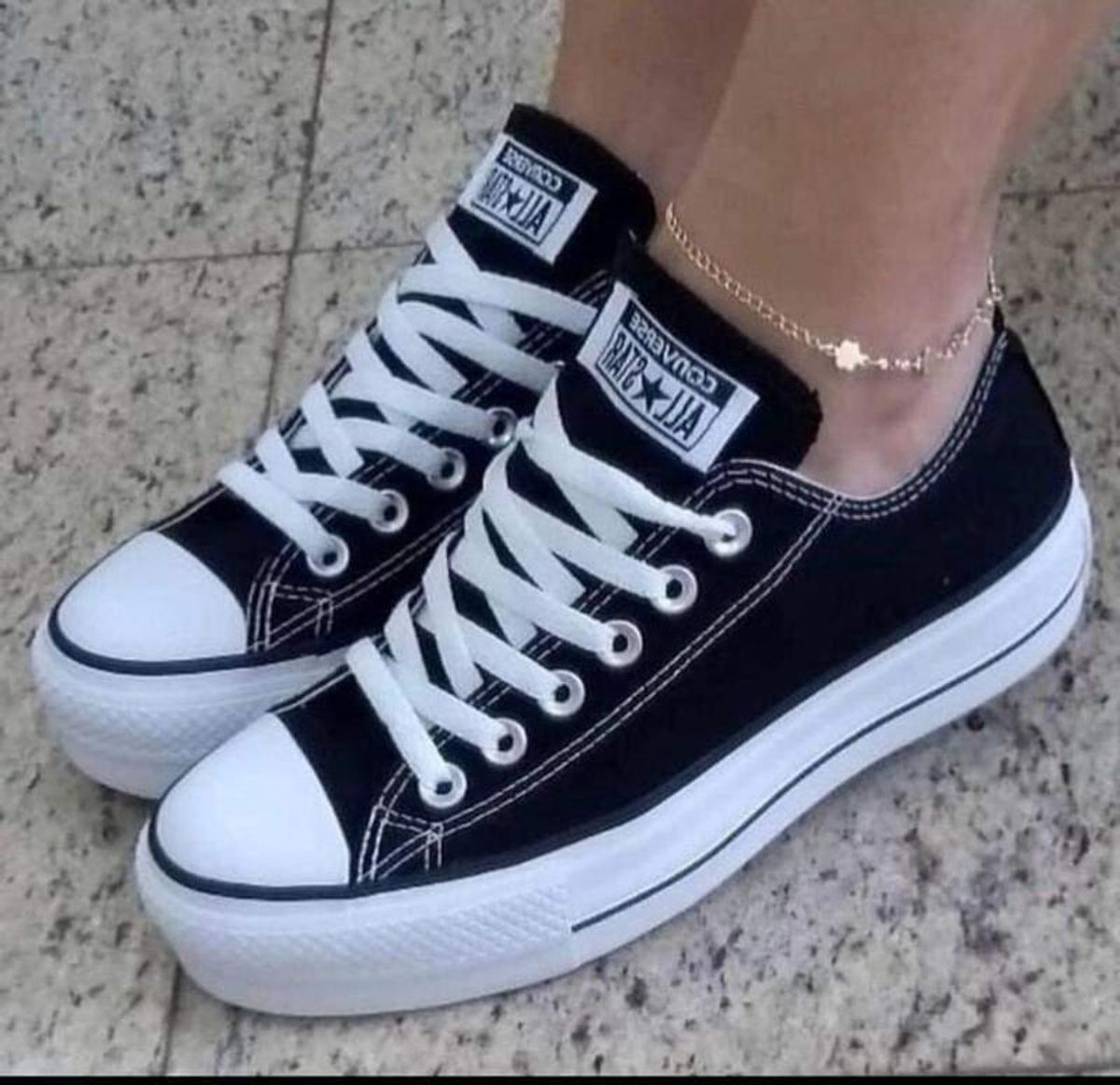 Tênis All Star Converse Plataforma Preto Mega Promoção N36 | Tênis ...