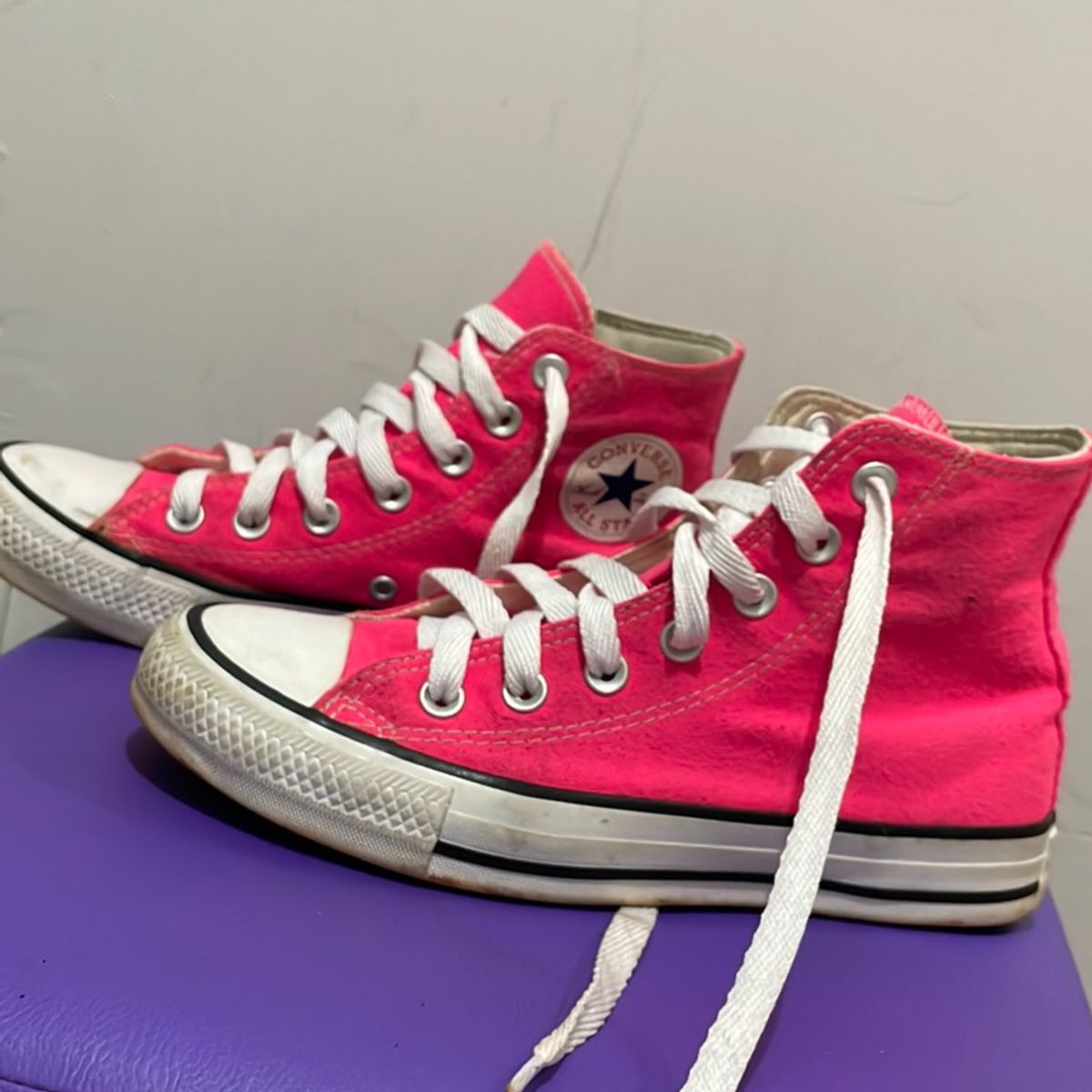 Tênis All Star Rosa Neon | Tênis Feminino All Star Usado 79401805 | enjoei